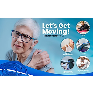 RangeMaster Flex-Ability Static Stretch Strap | | Perfect for Yoga, Pilates, and Physical Therapy | Flexibility and Range of Motion Tool | Blue