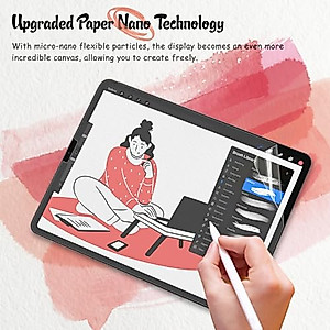 bersem 2-Pack New Paperfeel Screen Protector Compatible with iPad Pro 13 Inch 2024 (M4) / iPad Air 13 Inch 2024 (M2), Matte PET Film for Paper Art Writing, Nib Friendly, Anti-Glare-BLACK