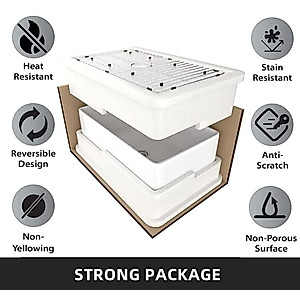 KARAMAG 33 Inch Workstation Farmhouse Kitchen Sink with Accessories, Reversible Apron-Front Single Bowl Kitchen Sink Ceramic White Farm Sinks Undermount For Kitchens