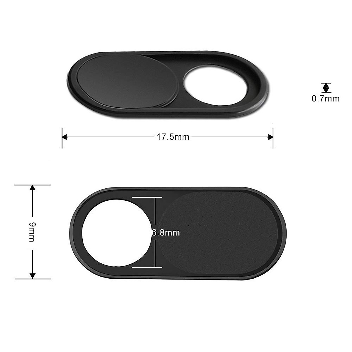 Wareway Webcam Cover Slide Ultra Thin Metal Camera Cover for iPhone iPad PC Computer MacBook Pro Surface Tablets, Smartphone Enhanced Privacy & Security Protection (Black Pack of 6)