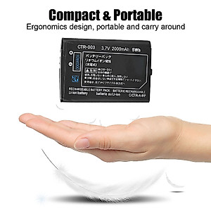 VBESTLIFE 2000mAh Battery Pack Replacement for 3DS, Rechargeable Lithium ion Battery Set with Screwdriver Replacement for 3DS