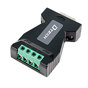 DTECH RS232 to RS485 Converter Serial Adapter with 4 Position Terminal Block for Long Haul Data Communication Supports 600W Anti-Surge
