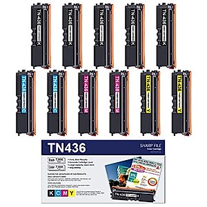 HIYOTA 11-Pack TN-436 TN436 Compatible TN-436BK TN-436C TN-436M TN-436Y Extra High Yield Toner Cartridge Set Replacement for Brother TN436 HL-L8360CDWT MFC-L9570CDW Printer Toner | 5BK/2C/2M/2Y