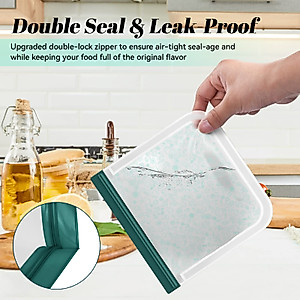 9-Pack Reusable Sandwich Bags, Reusable Snack Bags Silicone, Leakproof Reusable Freezer Bags for Kids Travel/Home Organization, Reusable Food Storage Bags BPA Free