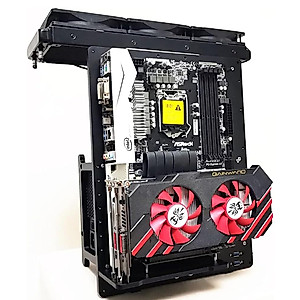 EDIY Open Air ATX PC Frame HTPC Water Cooling Test Bench Aluminum Case Bare Overclocking DIY Computer Support Graphics Card, Black