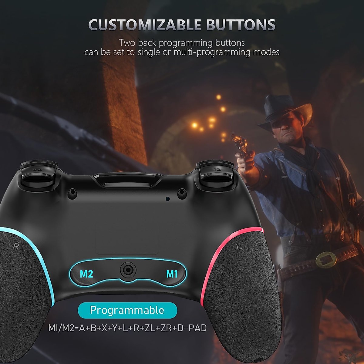 ASTARRY Switch Controller Wireless Switch Pro Controller Compatible with Switch/Switch Lite/Switch OLED Programmable Remote Gamepad Joystick with Wake-up and Turbo（Upgraded Version）