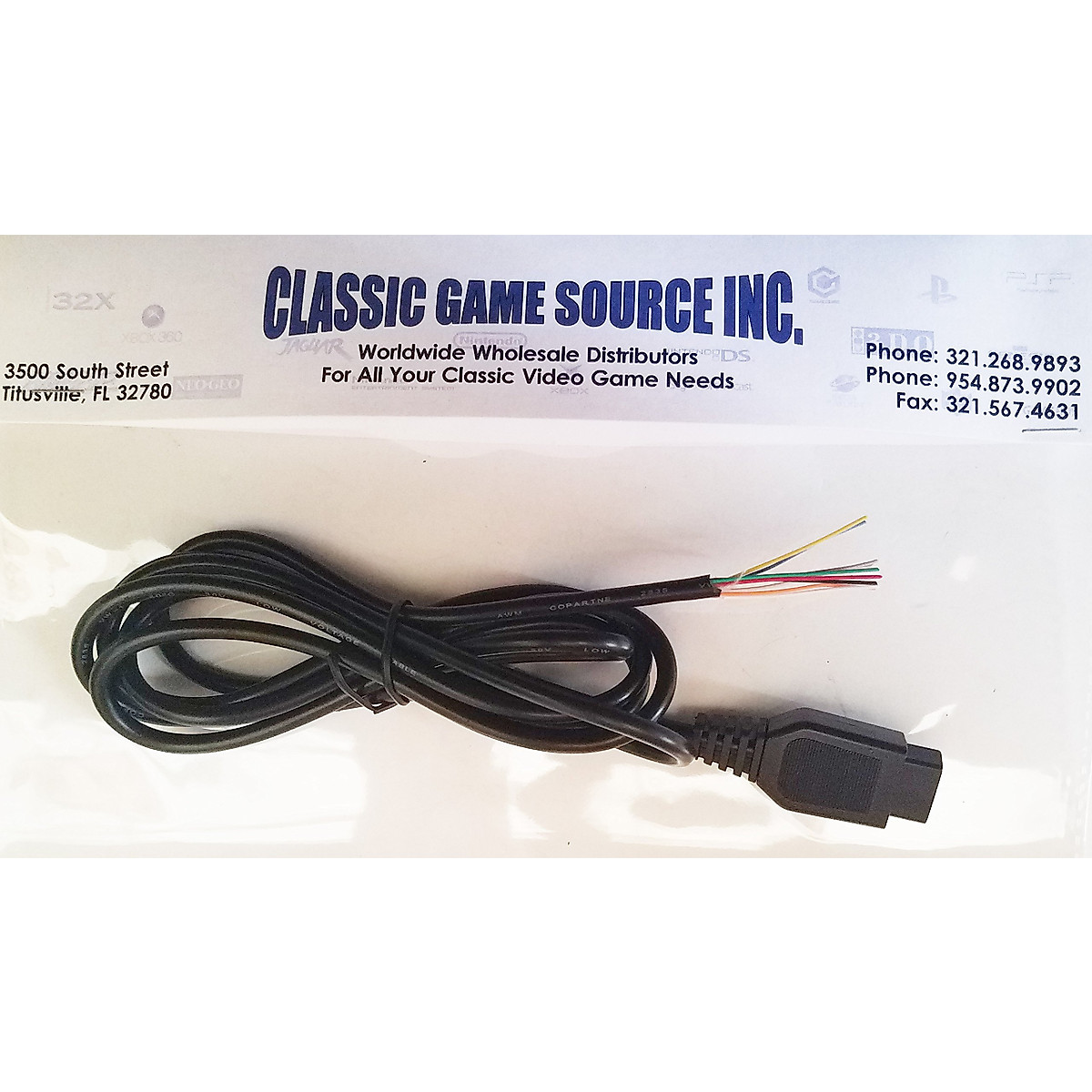 8FT 9 Pin Replacement Cable Cord Wire to Repair Sega Master System Controller