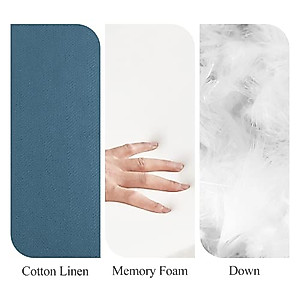 cebihy Cloud Couch Middle Module for Modular Sectional Sofa, Customizable Modern Cotton Linen Armless Chair, Cushion Covers Removable, Convertible Sectional Modular Sofa for Living Room, Blue