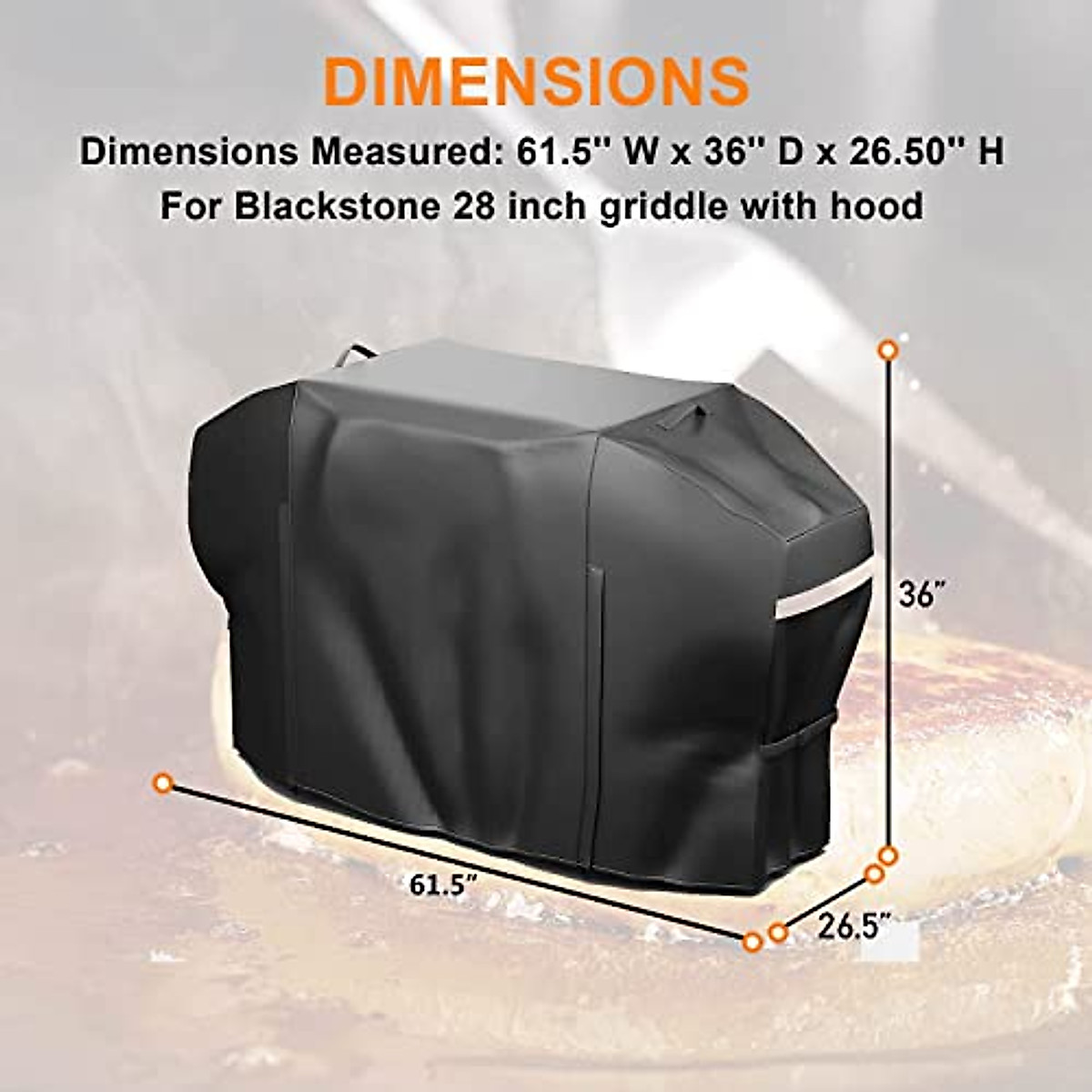 Grisun Hinged Lid and Griddle Cover 28 Inch for Blackstone 28 inch Griddle, Heat Resistant Powder Coated Steel Griddle Lid, Hard Top Lid and UV-Resistant Waterproof Grill Cover for Blackstone 1924