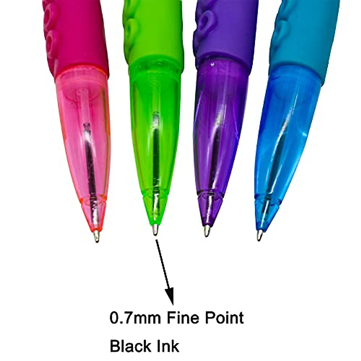 Maydahui 8PCS Octopus Tentacle Shaped Ballpoint Pen Funny Finger Puppet Pen Black Ink Devilfish Fish Pens Soft Silicone for Boys School Student