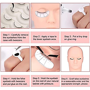 Eyelash Extension Kit, Lymzie Lash Extension Practice Kit with Mannequin Head Professional Eyelash Grafting Training Tools Set for Beginners Include Glue Tweezers