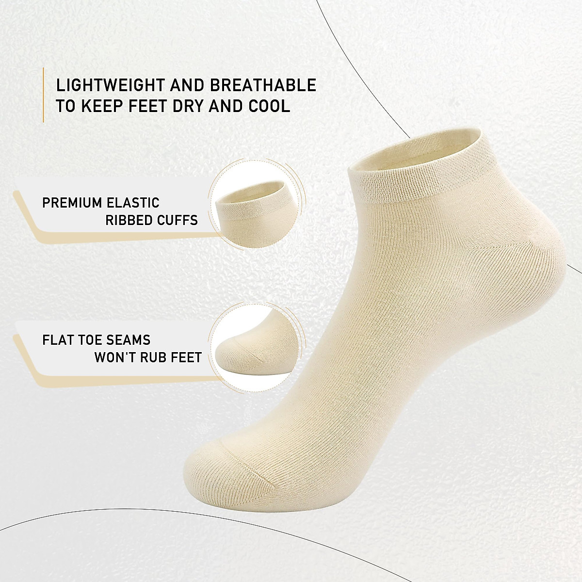 SERISIMPLE Women Viscose Bamboo Ankle Socks Low Cut Thin Sock Lightweight Pastal Color Soft Sock 5 Pairs(Assorted1, Medium)