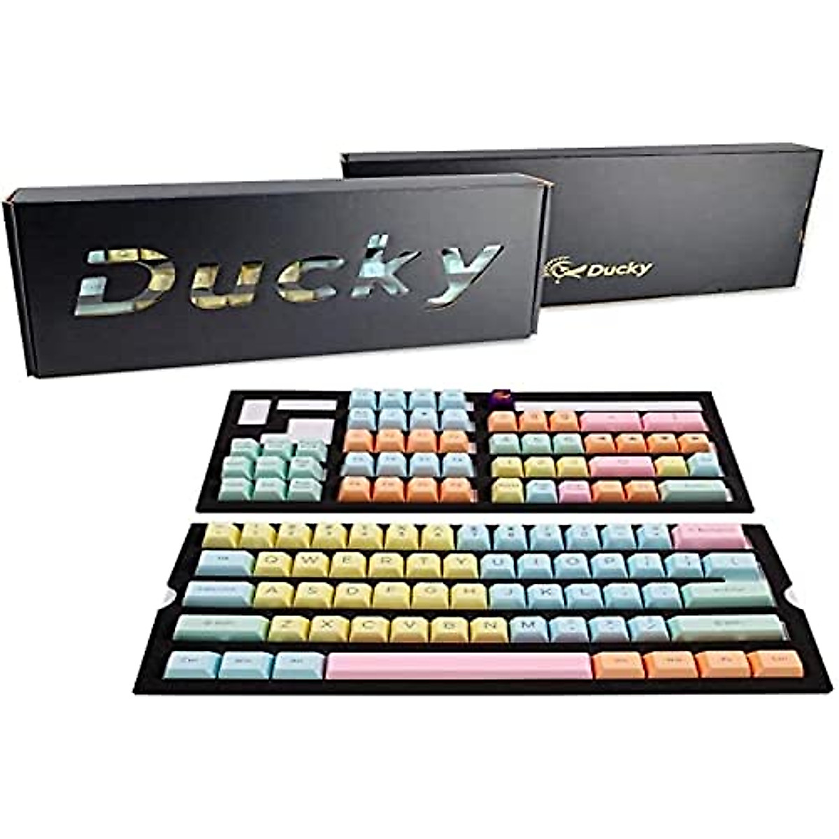 Ducky Cotton Candy SA Keycaps 108 ABS Doubleshot Set Keyboards or MX Compatible Standard Layout - 108 SA Type Keycap Set - (Cotton Candy)