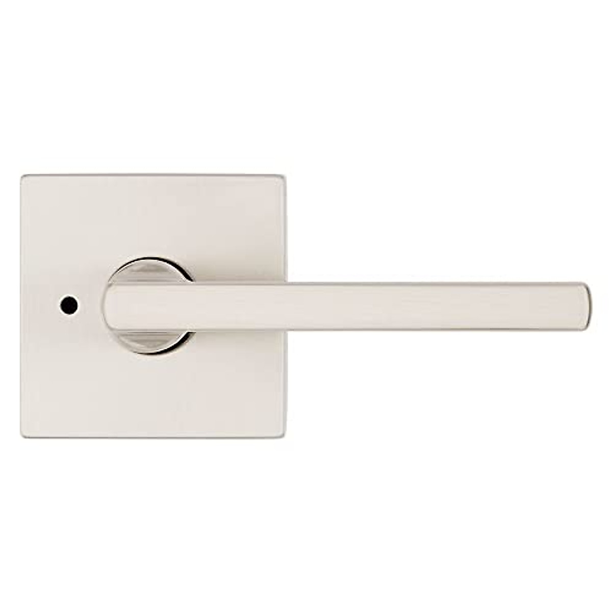 Kwikset Halifax, Door Handle Lever Privacy Door Lock for Bedroom and Bathroom with Microban, Square Rose in Satin Nickel