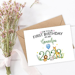 2023 On Your First Birthday As A Grandpa - Happy 1St Birthday As My Grandpa - Cute Birthday Card - Happy Birthday Card For Grandpa - Grandpa Card - Father's Day Card - Greeting Card For Birthday