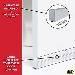 M-D Building Products 68593 1-3/4x36-Inch Aluminum Weatherstrip Door Bottom with Mill/Vinyl Finish