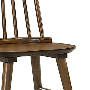 Duhome Dining Chairs Set of 2, Farmhouse Kitchen Chairs Windsor Chairs for Dining Room Spindle Back Chairs with Solid Wood Legs, Walnut