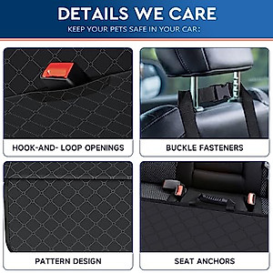 WoofKnows Dog Car Seat Cover Durable Dog Seat Cover for Back Seat Scratch Prevention Dog Hammock Protects Against Dirt Dog Seat Covers for Cars Fits for Small SUVs and Trucks 54"x 58", Black