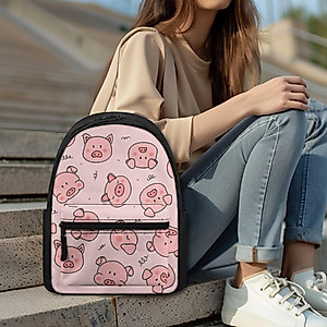 BIGCARJOB Children Backpacks Lovely Pig Print Casual Travel Waterproof School Book Bags Pink for Kids Girls