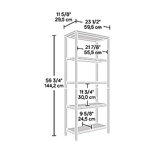 Sauder North Avenue Tall Bookcase, Charter Oak Finish & North Avenue TV Stand, for TVs up to 36", Charter Oak Finish