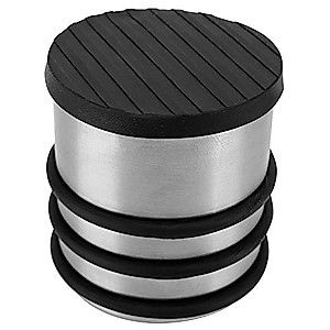 ZOENHOU 3 PCS 2.88 x 3.2 Inch Heavy Duty Door Stopper, 2.38 Lb No Drill Premium Stainless Steel Round Door Stops with Anti-Skid Silicone Treads, for Door Stopping