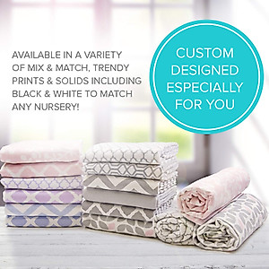 Kushies Baby Fitted Bassinet Sheets - 30 x 18 x 2 Bassinet Mattress Mini Crib Sheets - B&W Scribble Stars Bassinet Cover Mini Crib Mattress - Mattress for Playpen Carriage Pad Fitted Sheet Flannel, Scribble Stars Black & White