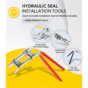 3 Pack Hydraulic Seal Installation Tools, Hydraulic Cylinder Piston Repair Seal Kit, U-Cup Rod Seal Installation Tool Kits Upgraded Seal Twistor Install Tool Set