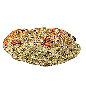 UMREN Women Cute Mini Fish Clutch Evening Bag Purse Luxury Rhinestone Handbag Wedding Cocktail Party Shoulder Bag P15