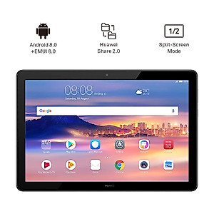 Huawei Mediapad T5 Tablet - 10.1" WiFi + 4G LTE - 3 GB RAM - 32 GB SSD - Android 8.0 Oreo - Black - microSD Supported GSM Unlocked (Renewed)