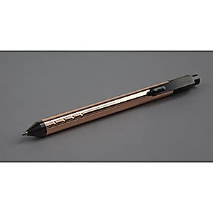 TUL® Fine Writing Solid Metal Barrel Retractable Gel Pen With 2 Refills, Medium Point, 0.7 mm, Rose Gold Barrel, Black/B