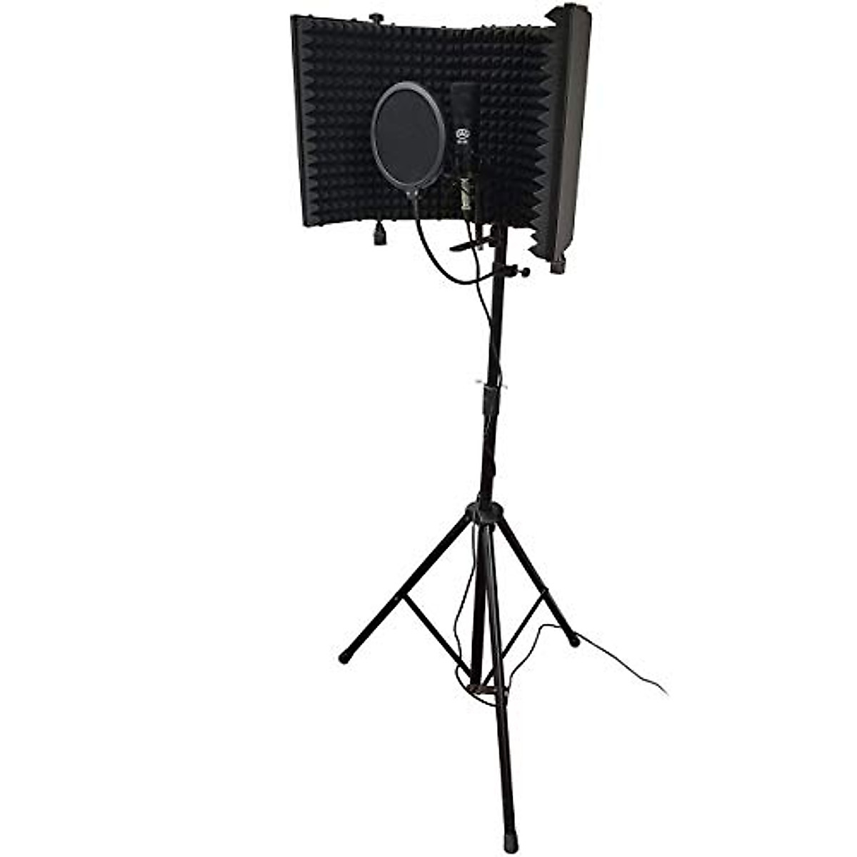 AxcessAbles SF-101KIT Half Dome 32.5"Wx13"H (422sq inch) Studio Microphone Isolation Shield w/Stand, Condenser Mic. Compatible w/Focusrite, Phantom Powered Audio Interfaces. Recording, Podcast,