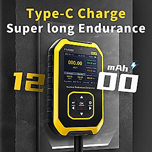 Geiger Counter(GC-01),Nuclear Radiation Detector,Portable Handheld X-ray，Y-ray, β-ray Rechargeable Radiation Monitor Meter,with LCD Backlight Sound-Light Alarm,5 Dosage Units Switched