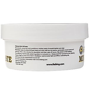 Fiebing's Mink Oil Paste, 6 Oz. - Softens, Preserves and Waterproofs Smooth Leather and Vinyl,One Size