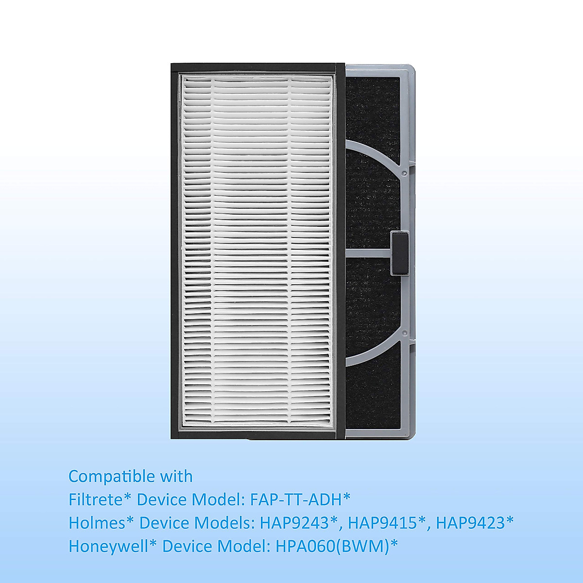 WOCASE A/D/H HEPA-Type Replacement Filter, Allergen Reduction + Odor Eliminator, Compatible with Compatible with Filtrete FAP-TT-ADH, HAP9423, Compare to Honeywell HPA060(BWM)