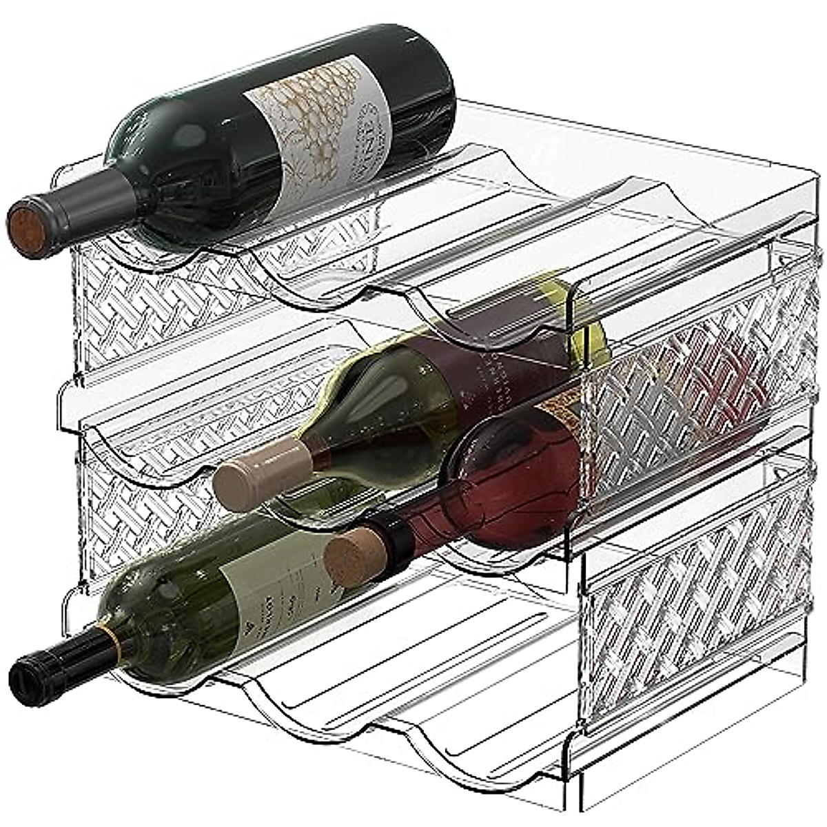 Simple Houseware 3-Tier Stackable Water Bottle Storage Organizer, Clear