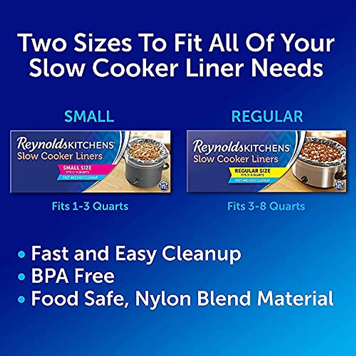 Reynolds Kitchens Slow Cooker Liners, Regular (Fits 3-8 Quarts), 20 Count