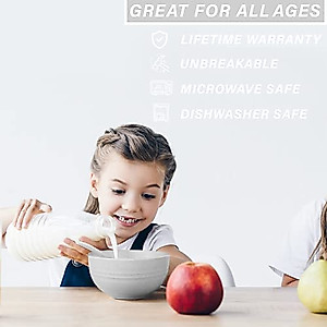 Wheat Straw Dinnerware Sets (28 pcs) | Unbreakable Dinnerware Sets | Dishwasher Microwave Safe Dinnerware | Eco Friendly Non Breakable Dinnerware Sets | Plates, Bowls, Cups, Cutlery (Grey)