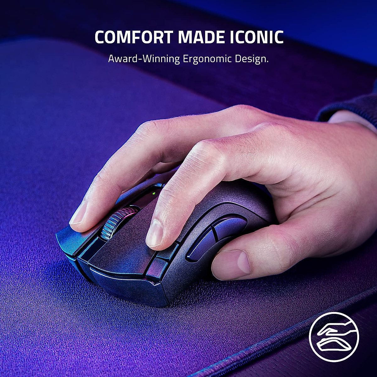 Razer USB DeathAdder V2 X Hyperspeed: Award-Winning Ergonomic Design - 235hr Battery Life - 7 Programmable Buttons (Renewed)