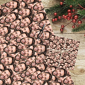 Jaydouble Custom Gift Wrapping Paper Personalized Wrapping Paper with Face Gift Wrap Paper Roll Funny Cute Wrapping Paper for Teens Kids Women Men Mom Dad Wedding