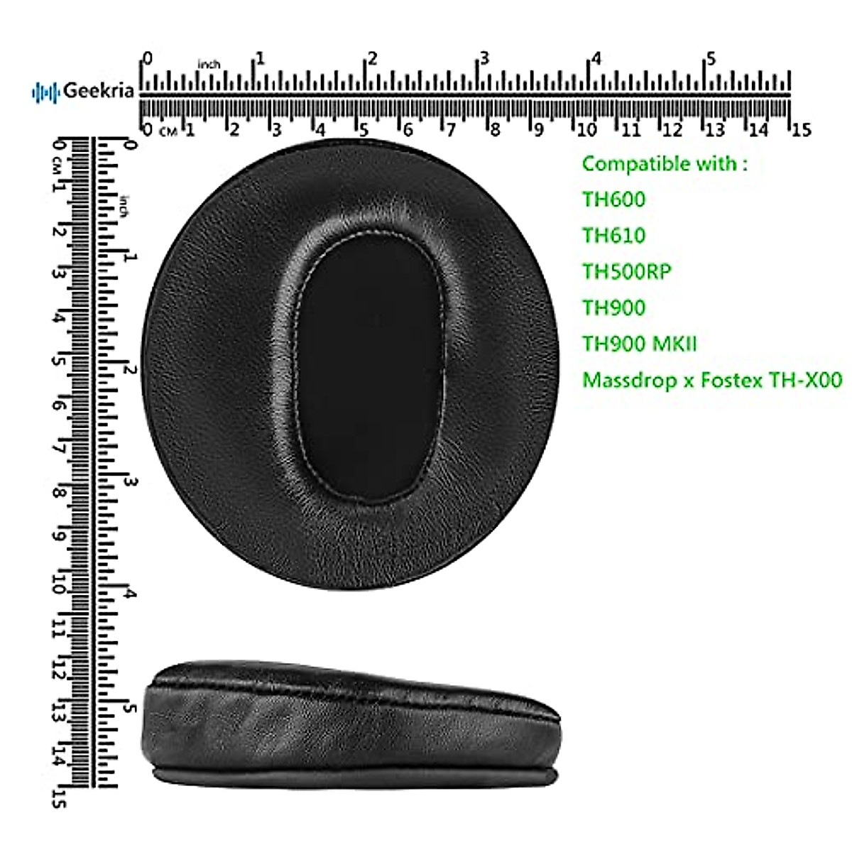 Geekria Elite Sheepskin Replacement Ear Pads for Fostex TH600, TH610, TH500RP, TH900, TH900 MKII, Massdrop x Fostex TH-X00 Headphones Earpads, Headset Ear Cushion Repair Parts (Black)