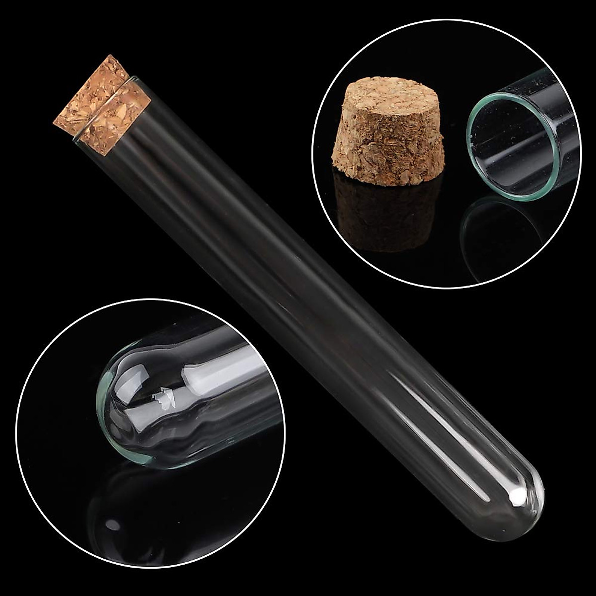 DEPEPE 30pcs 13ml Glass Test Tubes with Cork Stoppers, 15×100mm Small Clear Glass Test Tubes for Scientific Experiments, Plant Propagation and Holiday Gifts