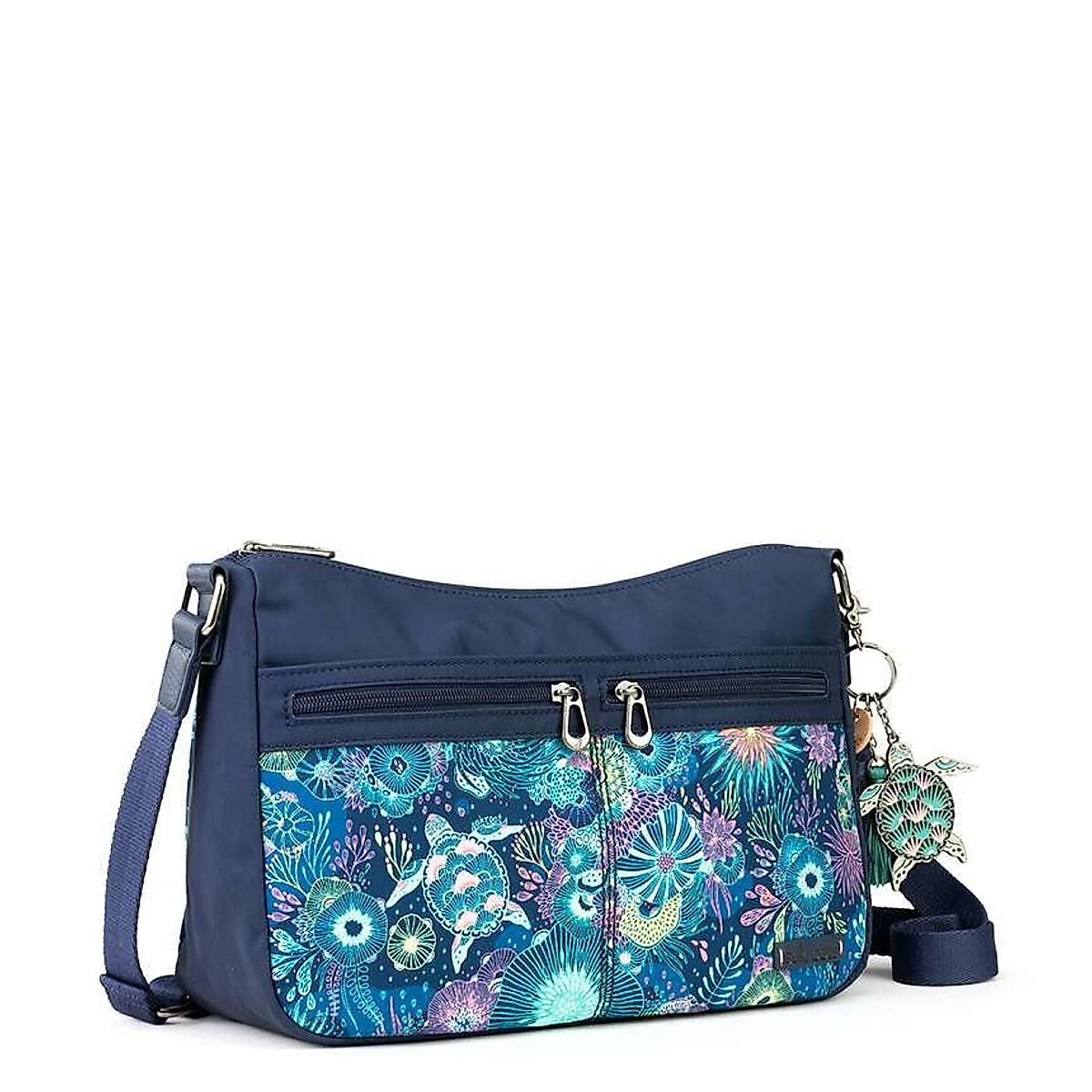 Sakroots womens & Bag, Purse, New Adventure Hobo Shoulder Crossbody Bag Stylish Roomy Purse Made From Recycled Materials, Royal Blue Seascape, One Size US