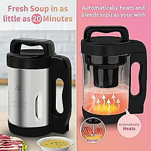 Potlimepan Soup Maker Machine 2 L, 8 in 1 Multi-Funcation Soup and Smoothie Maker with Led Control Panel, Stainless Steel Hot Soup Maker Electric, Makes 3-6 Servings Smart Living for Home Commercial Use Black