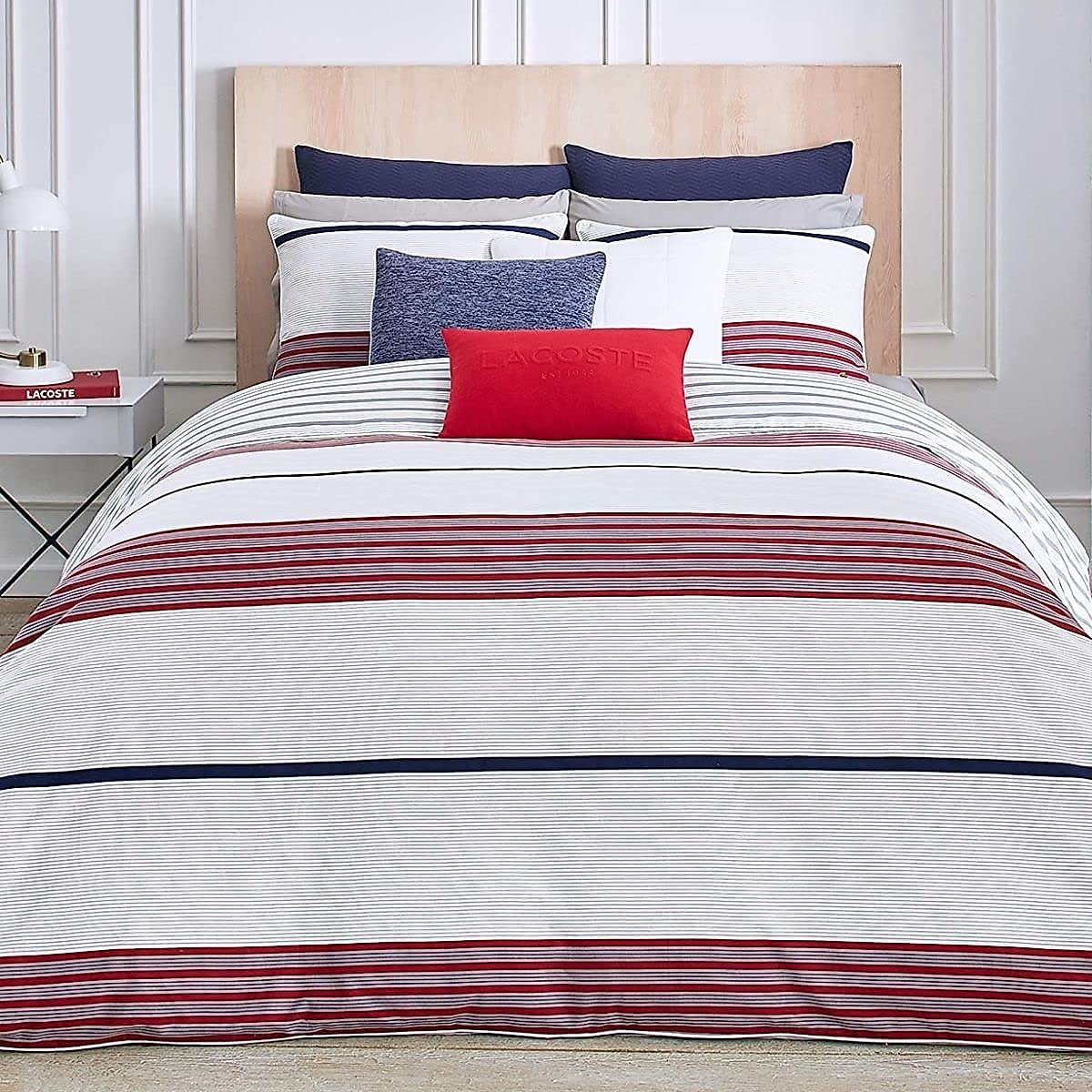 Lacoste Milady Duvet Set, Twin/TwinXL, Red