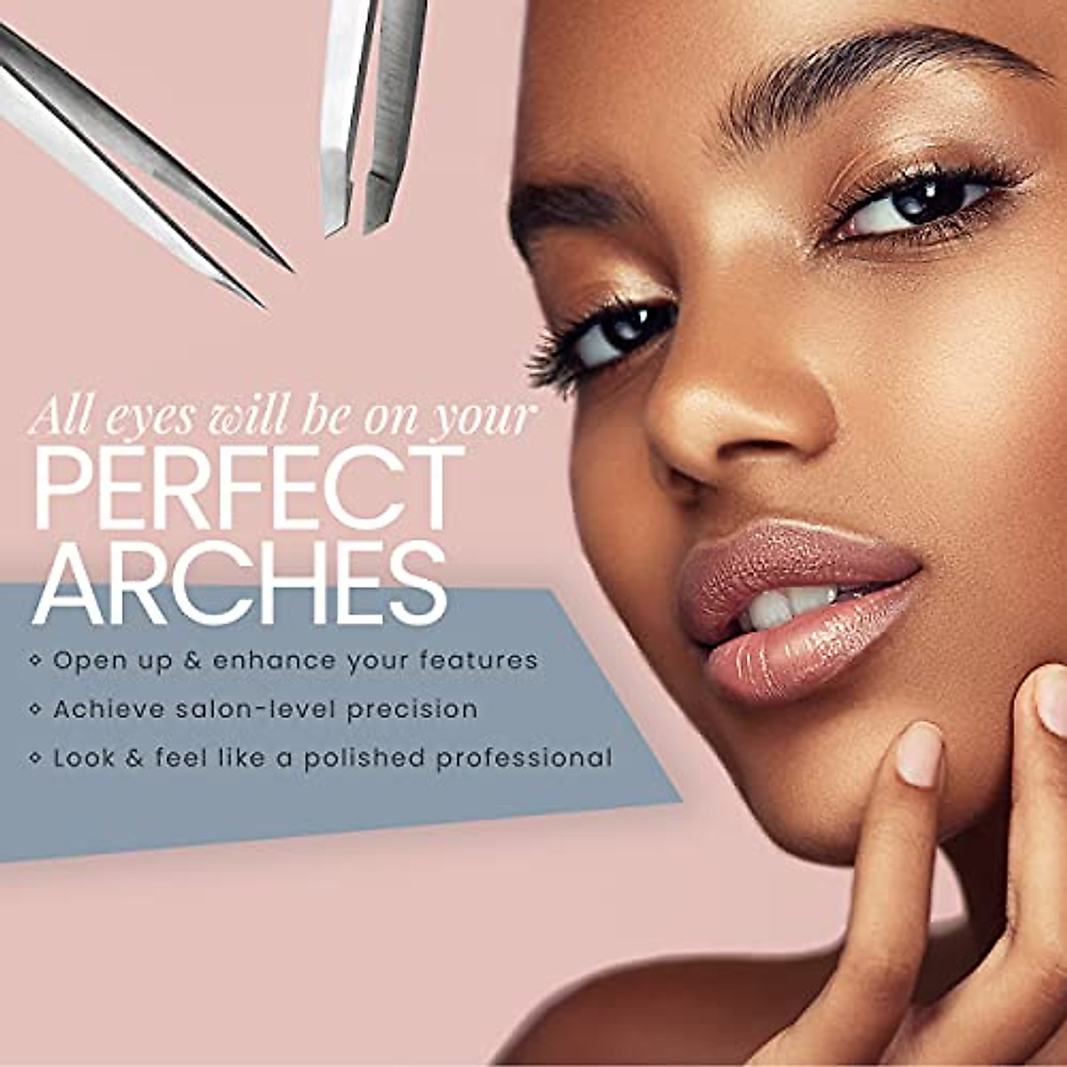 Tweezer Guru Eyebrow Tweezer Set for Women & Men - Professional Slant and Pointed Tweezers Set with Case - Precision Tweezers Kit for Facial Hair, Splinter and Ingrown Hair Removal (4 PC-W)