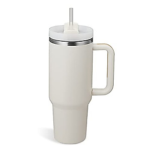 Junzilan 40 oz tumbler with handle and lid straw, stainless steel insulated vacuum cup, Travel Mug for ice&warm coffee Milk beer juice drink water bottle