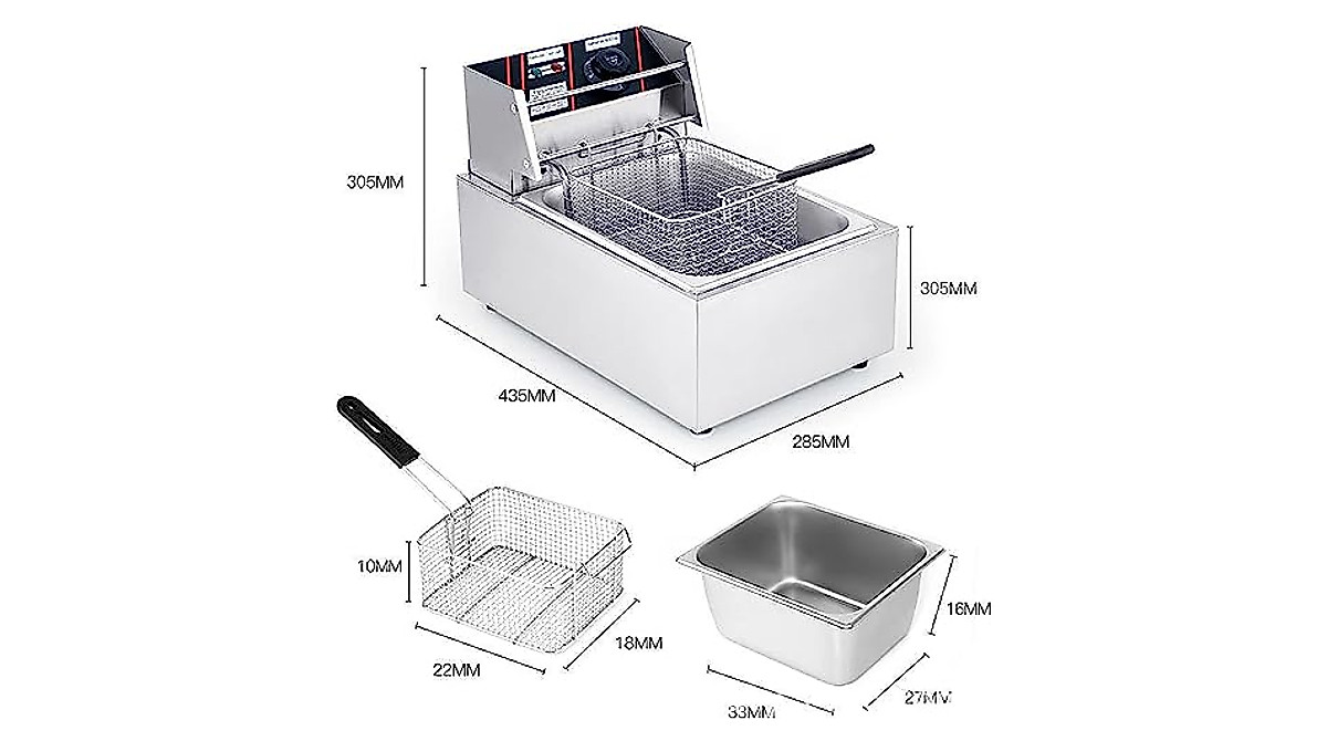 10L Stainless Steel Deep Fryer - Perfect for Home & Commercial