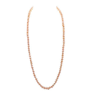 Womens Long Strand Pink Pearl Necklace AA+ 8-9mm Freshwater Cultured Pearl Necklace Sweater Chain 32"
