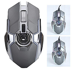 Rechargeable Gaming Mouse, 2.4gHz Wireless Mouse Streamer Gaming Mouse for Computer Laptop, With RGB Colorful Streamer Atmosphere(gray)