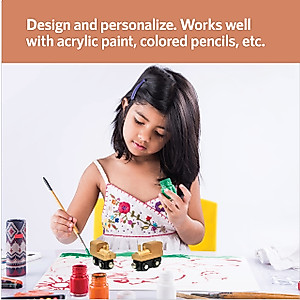 Upper Midland Products 24 Wooden Trains - DIY Unpainted Magnetic Wooden Train Cars - Unfinished Perfect for Paint Project, Crafts, and Trains Birthday Party Supplies - Thomas and BrioCompatible